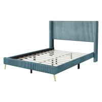 China North America style Gold metal leg luxury bed King size soft beds furniture for hotel and Bedroom for sale