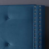 China Modern button tufts nail design Blue color Minimalist and luxurious luxury bed King size for Bedroom Hotel and Apartment for sale