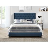 China Low price high quality luxury beds furniture blue color King size Queen size velvet fabric bed for hotel Apartment Home for sale