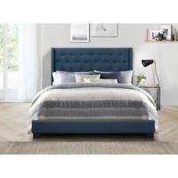China Low price high quality luxury beds furniture blue color King size Queen size velvet fabric bed for hotel Apartment Home for sale