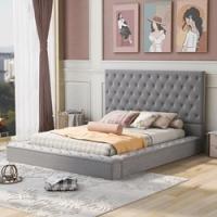 China Bed furniture set modern Queen/King size tufts velvet fabric luxury multi functional soft beds for Apartment Hotel  Home for sale