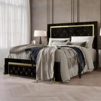 China Wholesales price Europe style Panel Bed headboard king size bed frame upholstered bed for Bedroom Hotel and Apartment for sale