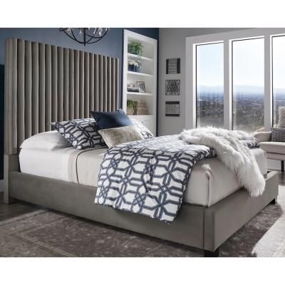 China Art Tufted Solid Wood and Upholstered Platform Bed Cheap price High End soft beds for HOTEL Bedroom for sale