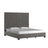 China Art Tufted Solid Wood and Upholstered Platform Bed Cheap price High End soft beds for HOTEL Bedroom for sale