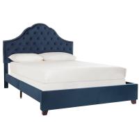 China High-Grade Modern bed furniture set comfort Queen size bed with button  tufted design wood legs bed for Hotel Bedroom for sale