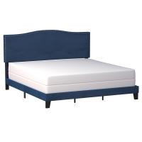 China Most Popular bed furniture Blue velvet color Queen size bed Upholstered panel beds for Hotel Bedroom for sale