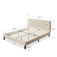 China Customized color size fabric modern bed room set Strong wood structure bed frame royal double bed for Hotel Bedroom for sale