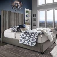 China New Arrival Modern North America style Bed Queen Size King size upholstered beds High velvet headboard fame for Hotel for sale