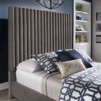 China New Arrival Modern North America style Bed Queen Size King size upholstered beds High velvet headboard fame for Hotel for sale