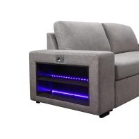 China New design Modern living room furniture Ambient base light book shelf and Pull out bed function sofa set hot selling for sale