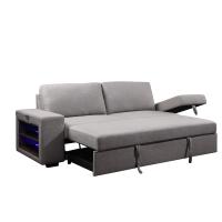China New design Modern living room furniture Ambient base light book shelf and Pull out bed function sofa set hot selling for sale