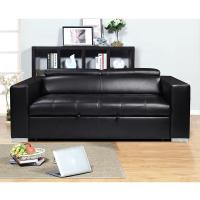 China CARA 3+1 Sofa Bed Recliner Sofa Air Leather Luxury Black Convertible Folding Chair Sleeper  Seat Sofa Bed for sale