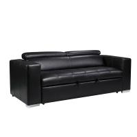 China CARA 3+1 Sofa Bed Recliner Sofa Air Leather Luxury Black Convertible Folding Chair Sleeper  Seat Sofa Bed for sale