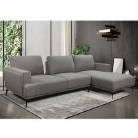 China Modern Design Simple Elegance Gray Living Room Furniture Lounge Adjustable Headrest L Shaped Sofa Set Chair with Medal for sale