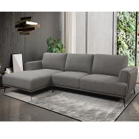 China Modern Design Simple Elegance Gray Living Room Furniture Lounge Adjustable Headrest L Shaped Sofa Set Chair with Medal for sale