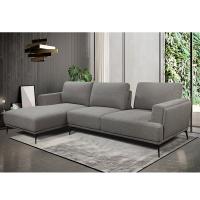 China Modern Design Simple Elegance Gray Living Room Furniture Lounge Adjustable Headrest L Shaped Sofa Set Chair with Medal for sale
