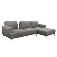 China Modern Design Simple Elegance Gray Living Room Furniture Lounge Adjustable Headrest L Shaped Sofa Set Chair with Medal for sale
