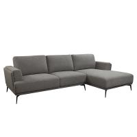 China Modern Design Simple Elegance Gray Living Room Furniture Lounge Adjustable Headrest L Shaped Sofa Set Chair with Medal for sale
