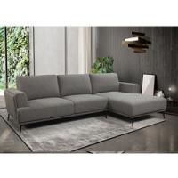 China Modern Design Simple Elegance Gray Living Room Furniture Lounge Adjustable Headrest L Shaped Sofa Set Chair with Medal for sale