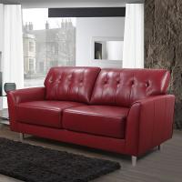 China Simple Elegance Bright Red Leather Sofa Lounge Standard Furniture Party Living Room Sofa for Single/Double Person for sale