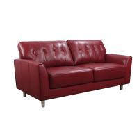 China Simple Elegance Bright Red Leather Sofa Lounge Standard Furniture Party Living Room Sofa for Single/Double Person for sale