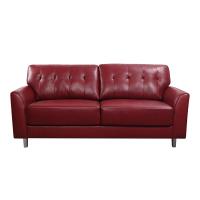 China Simple Elegance Bright Red Leather Sofa Lounge Standard Furniture Party Living Room Sofa for Single/Double Person for sale