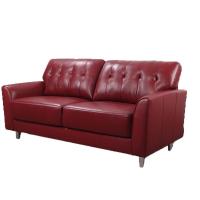 China Simple Elegance Bright Red Leather Sofa Lounge Standard Furniture Party Living Room Sofa for Single/Double Person for sale