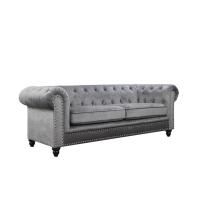 China Italian Furniture Modern Queen Sofa Living Room Furniture Velvet Tufted Gray Furniture Sofa Set 3+2 Luxury couch Settee for sale