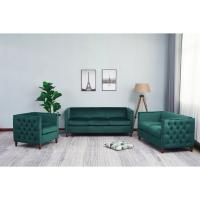China Italian 3+2+1 furniture modern couches living room furniture tufted green velvet furnisher sofa set velvet couch for sale
