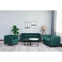 China Italian 3+2+1 furniture modern couches living room furniture tufted green velvet furnisher sofa set velvet couch for sale