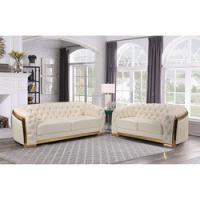 China High quality button tufted room furniture sofa set with sliver metal leg 2+3S blue aluminium steel wood luxury sofa set for sale