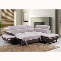 China Top-end Contemporary Dual-used KD living room sofas sofa bed couture beige chocolate tech cloth sectional sofa bed for sale
