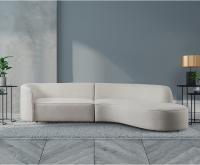 China Cara Furniture Curved lounge Couch Berber Fleece Corner sofa Home Furniture Moon shaped Leisure Living room sofa for sale