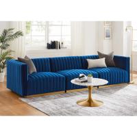 China Cara furniture factory direct salsofa set module 3 seater sofas luxury velvet fabric upholstered Living room for sale