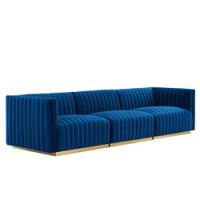 China Cara furniture factory direct salsofa set module 3 seater sofas luxury velvet fabric upholstered Living room for sale