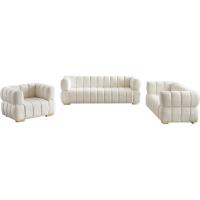 China European style North American style Luxury 3Seater 2Seater 1Seater sectional sofa set With nice Velvet fabric and Gold for sale