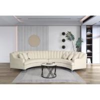 China Modular OEM factory direct supply cheap price SOFA FURNITURE Beige Color Velvet U-shape C-shape Luxury Sofa set for sale