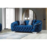 China Latest design modern shiny Velvet sofas 3 2 1 seater Gold Metal tufted pholstered sofas for living room for sale