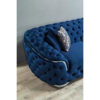 China Latest design modern shiny Velvet sofas 3 2 1 seater Gold Metal tufted pholstered sofas for living room for sale
