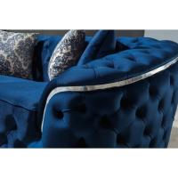 China Latest design modern shiny Velvet sofas 3 2 1 seater Gold Metal tufted pholstered sofas for living room for sale