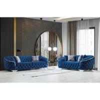 China Latest design modern shiny Velvet sofas 3 2 1 seater Gold Metal tufted pholstered sofas for living room for sale