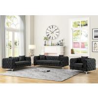 China New Style Luxury 3+2+1 black velvet tufted sectional sofa indoor furniture Corner sofa set modern living room sofas for sale