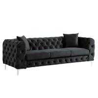 China New Style Luxury 3+2+1 black velvet tufted sectional sofa indoor furniture Corner sofa set modern living room sofas for sale