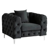China New Style Luxury 3+2+1 black velvet tufted sectional sofa indoor furniture Corner sofa set modern living room sofas for sale