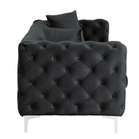 China New Style Luxury 3+2+1 black velvet tufted sectional sofa indoor furniture Corner sofa set modern living room sofas for sale