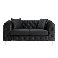 China New Style Luxury 3+2+1 black velvet tufted sectional sofa indoor furniture Corner sofa set modern living room sofas for sale