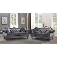 China Italian shinny velvet fabric sofa set 3 seat 2 seat 1 seat living room furniture upholstered button tufted sofas for sale