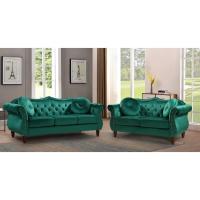 China Italian shinny velvet fabric sofa set 3 seat 2 seat 1 seat living room furniture upholstered button tufted sofas for sale