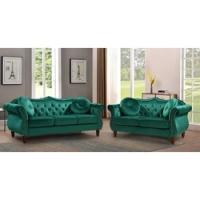 China Italian shinny velvet fabric sofa set 3 seat 2 seat 1 seat living room furniture upholstered button tufted sofas for sale