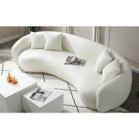 China European arc cozy living room sofa modern minimalism cream moon-shaped corner berber fleece Dough sofa for sale